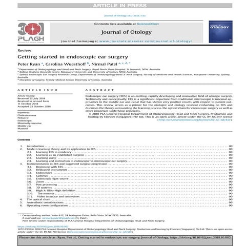 Getting started-in-endoscopic-ear-surgery | PDF