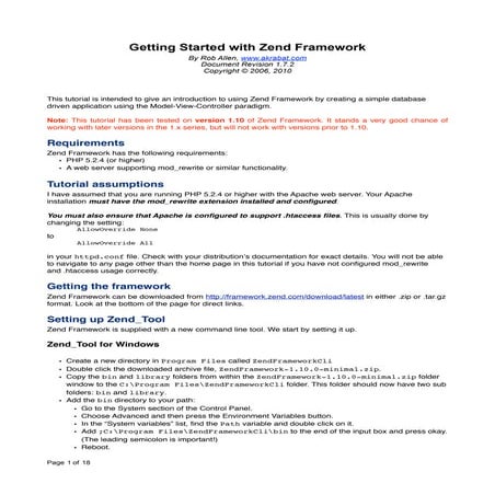 Getting Started With Zend Framework Pdf Databases Computer 7800