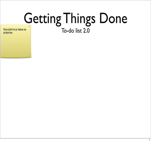 Getting Things Done | PDF