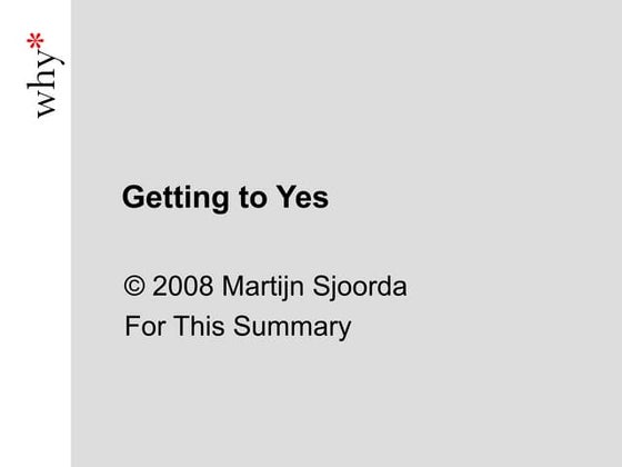 Getting to Yes | PPT