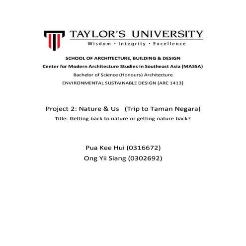 Environmental Sustainable Design Project 2 | PDF