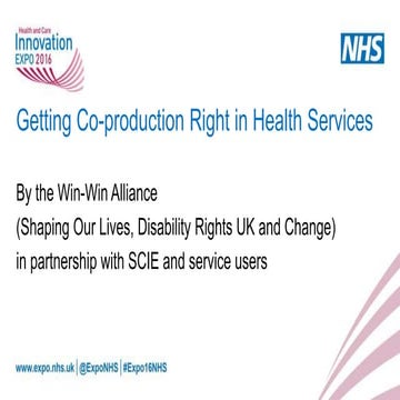 Getting co production right in health services | PPTX