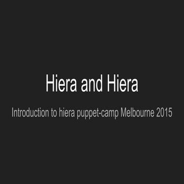 Getting Hiera and Hiera | PDF