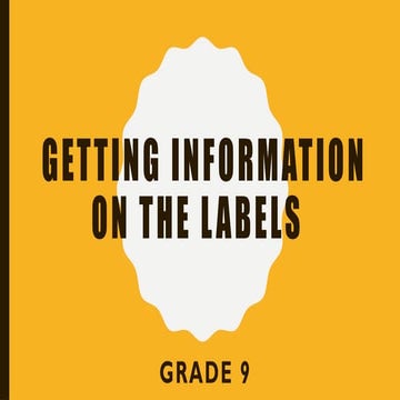 getting informations about labels.pptxxx | PPT