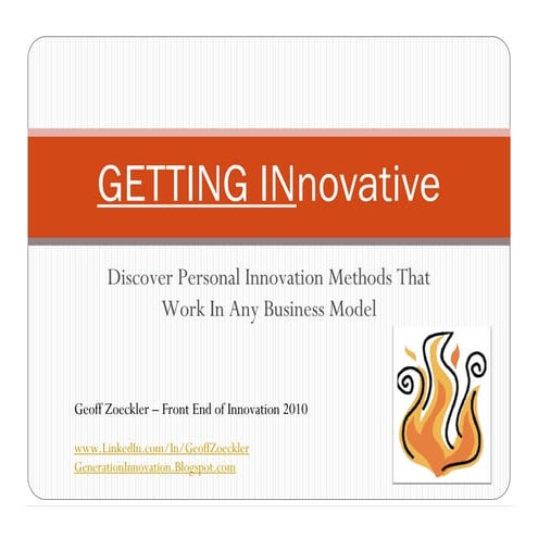 Front End of Innovation: GETTING INnovative - Discover Personal ...