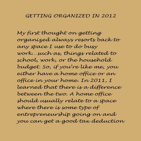 Getting organized in 2012 | PDF