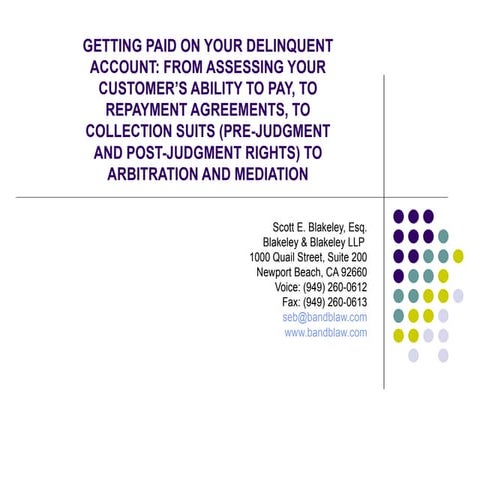 Getting Paid on Your Delinquent Account | PPT