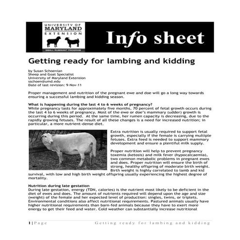 Getting ready for lambing and kidding | PDF
