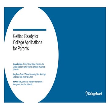 Getting Ready for College Applications Parent Webinar | PPT