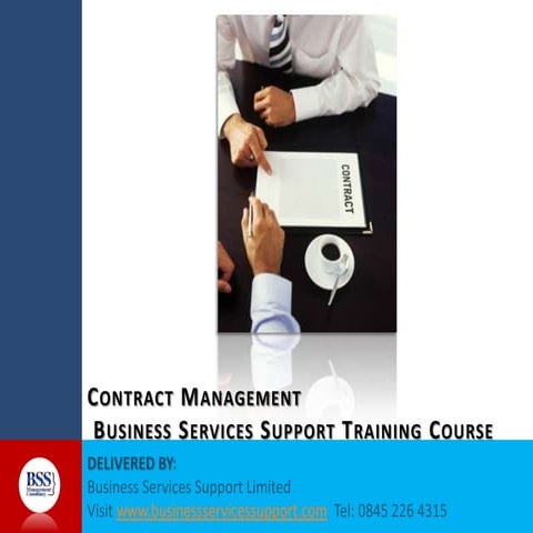 Procurement Training- Getting ready with Contract Management | PPT