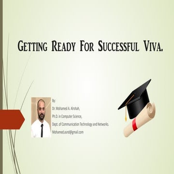 Getting Ready For Successful Viva - Workshop | PPT