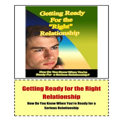 Getting ready for the right relationship | PDF