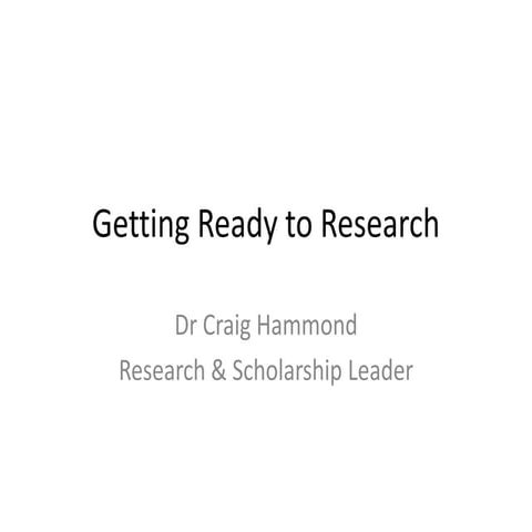 Getting ready to research | PPT
