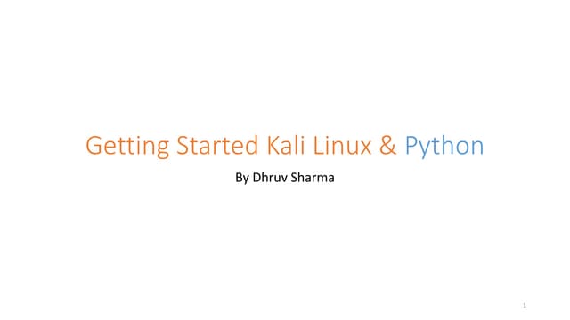 Getting started kali linux | PPT Getting started kali linux | PPT