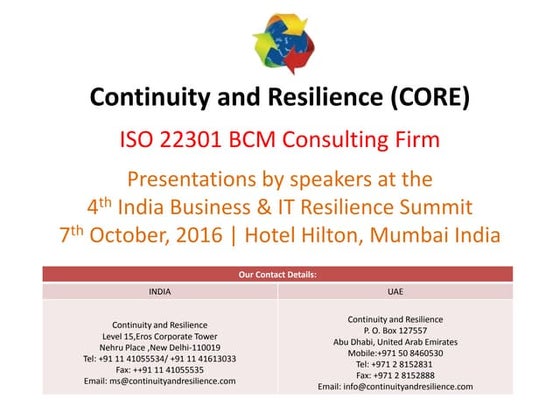 BCM integration with EHS, Crisis Management and Emergency Response . | PPT