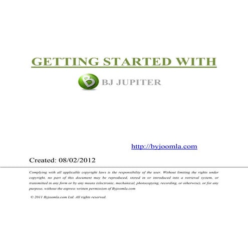 Getting started with bj jupiter | PDF