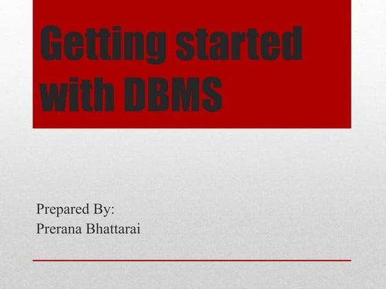 Database Management System Ppt Ppt