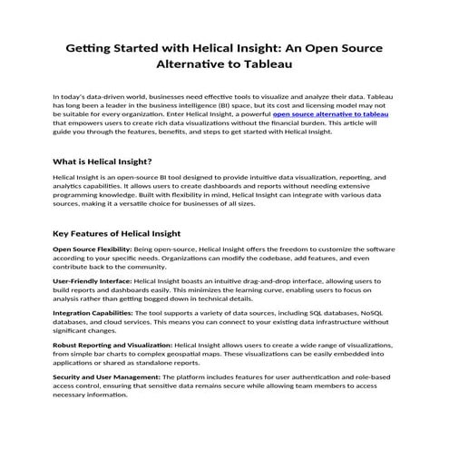 Getting Started with Helical Insight An Open Source Alternative to ...
