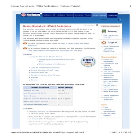 Getting started with_html5_applications_-_net_beans_tutorial_-_op | PDF