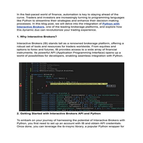 Getting Started With Interactive Brokers Api And Pythonpdf 4733