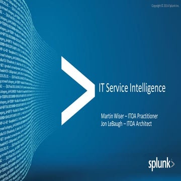Getting Started With Splunk It Service Intelligence | PDF | Internet | Computing