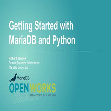 Getting Started With Mariadb And Python Ppt 5823