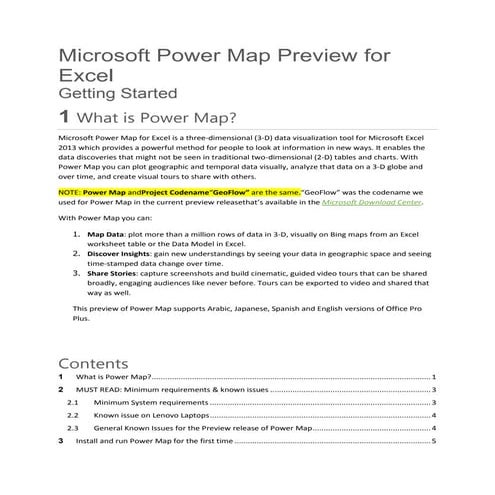 Getting started with power map preview september refresh | DOCX