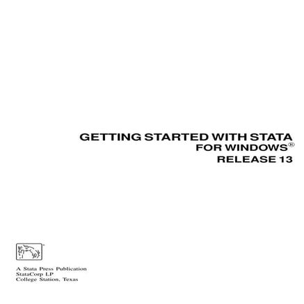 Getting Started With Stata 13 Pdf 