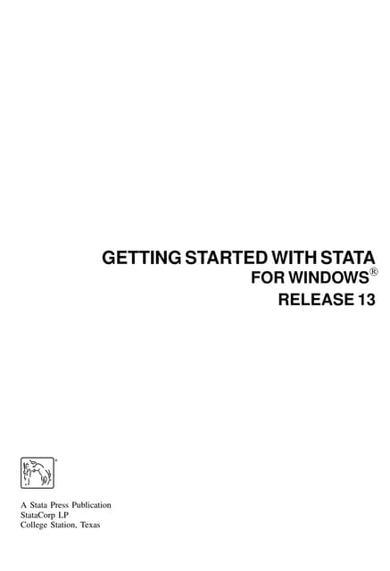 Getting Started With Stata 13 Pdf