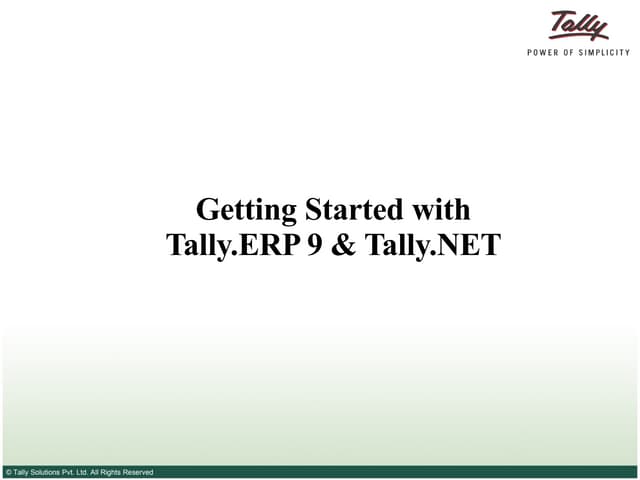 Application management and controls in tally | PDF