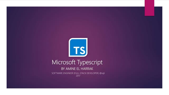 Getting Started With Typescript Ppt