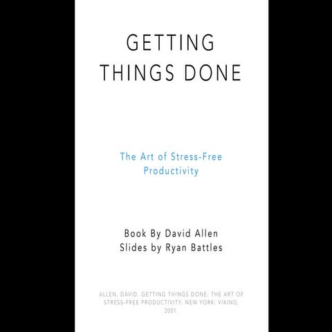 Getting Things Done | PDF