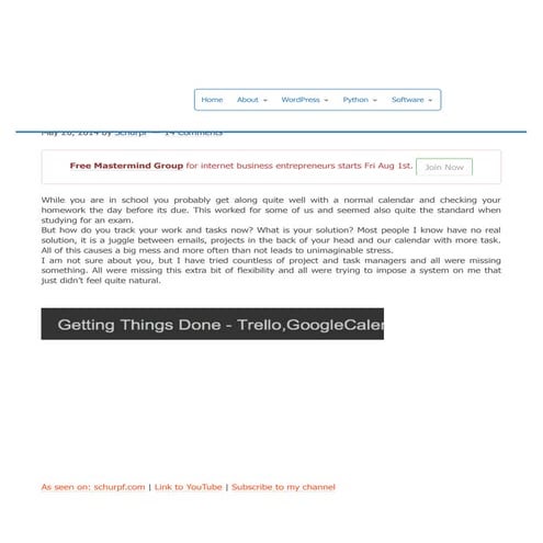 Getting Things Done with Trello, Google Calendar, Evernote and Zapier | PDF