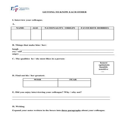 Getting to know each other ice breaker | PDF