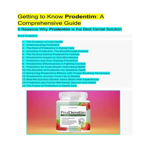 Getting to Know Prodentim_ A Comprehensive Guide.pdf