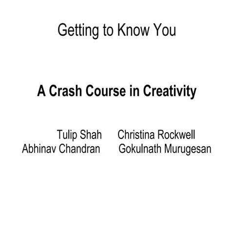 Getting to Know You | PPT