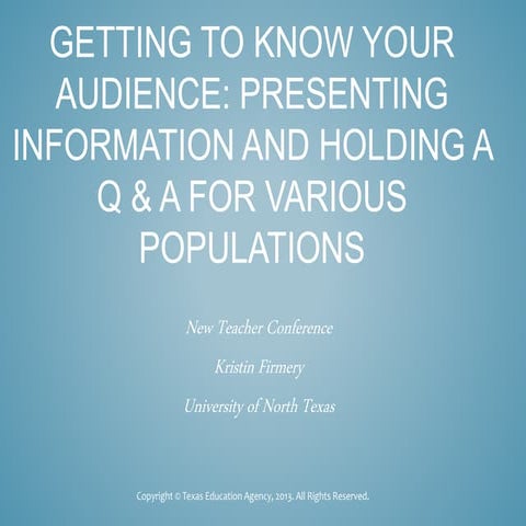 Getting to Know Your Audience | PPTX