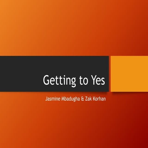 Getting to Yes | PPT