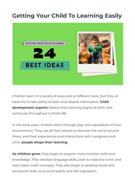 Nurturing Young Minds: A Guide to Early Childhood Development | PDF ...