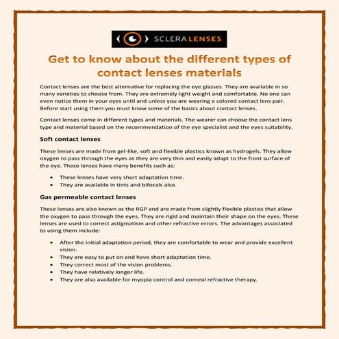 Special type of contact lens | PPTX