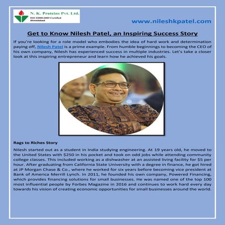 Get To Know Nilesh Patel An Inspiring Success Story