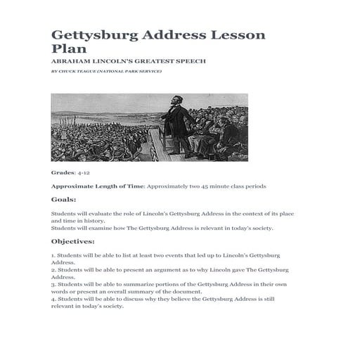 Gettysburg Address Lesson | PDF