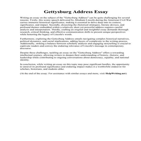 Gettysburg Address Essay. The Battle of Gettysburg Changed Everything ...