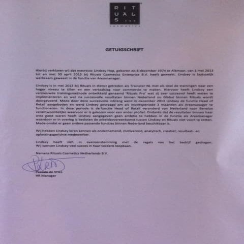 Getuigschrift RITUALS Cosmetics | PDF | Skin Care | Beauty