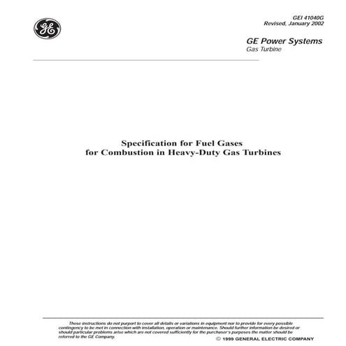 Ge turbine fuel specs | PDF