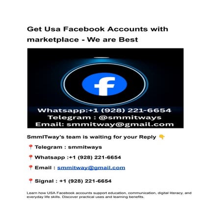 Get Usa Facebook Accounts with marketplace - We are Best.pdf