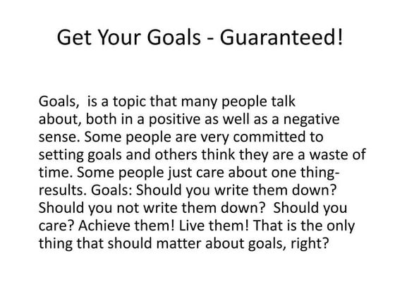 Smart Goal Setting | PPT | Soccer | Sports