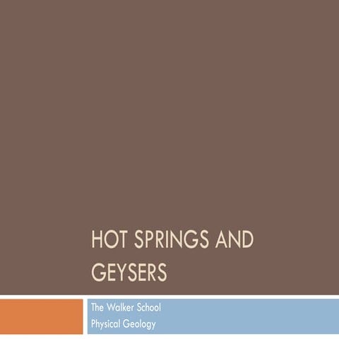Geysers and Hotsprings | PDF
