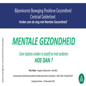 Mentale Gezondheid - Over balans vinden in jezelf en met anderen -HOE ...