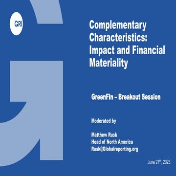 Complementary Characteristics: Impact and Financial Materiality | PPT